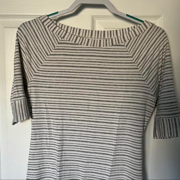 Cato | Tops | Soft Grey And White Striped Top | Poshmark